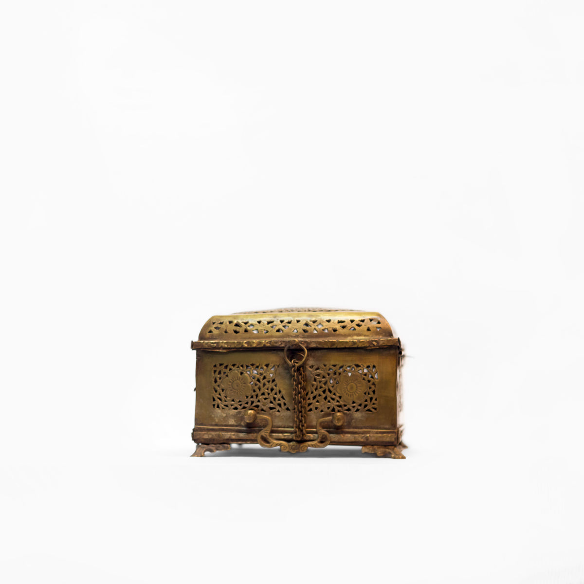 METAL BOX WITH INTRICATE LATTICE WORK – The Antique Story